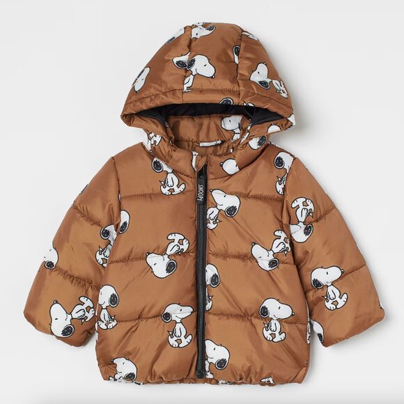 Peanuts | Jackets & Coats | Peanuts Snoopy Baby Puffer Jacket Coat Hm Size 9 Months | Poshmark